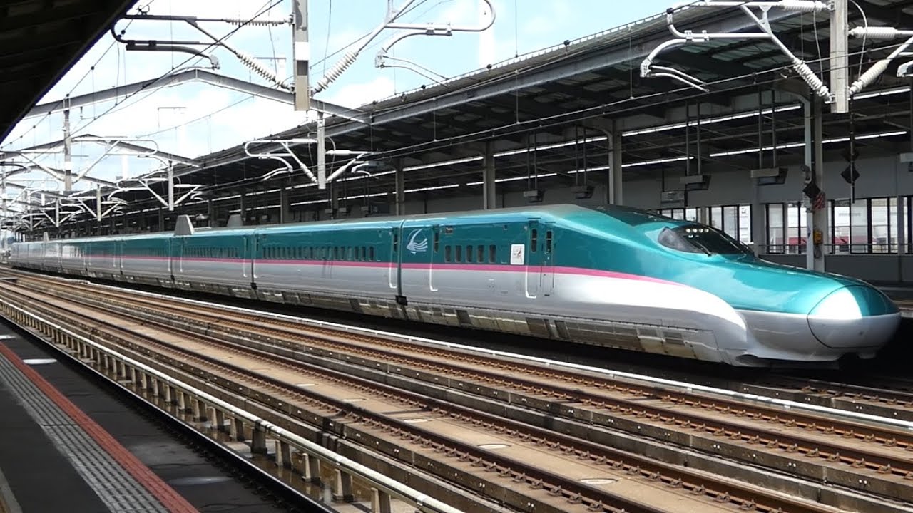 JR東日本 新幹線 E5系 U5編成 東北新幹線 宇都宮駅 出線 - YouTube