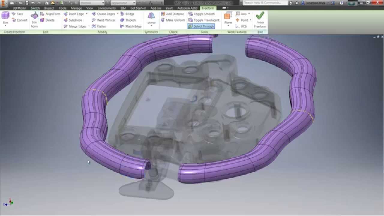Inventor 2016 whats new freeform - YouTube