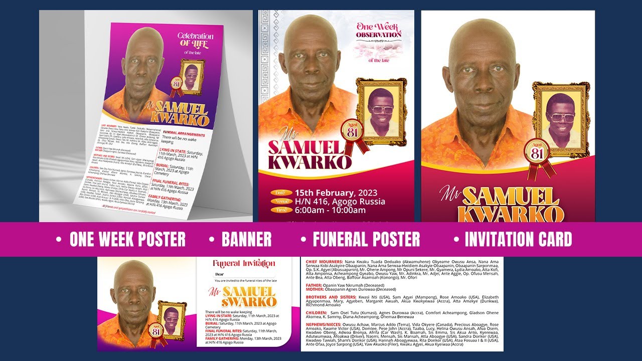 HOW TO DESIGN FUNERAL POSTER IN ADOBE PHOTOSHOP - YouTube