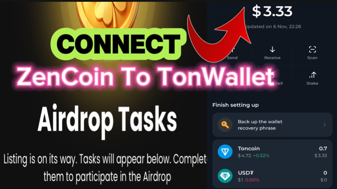 How to connect ZenCoin To Ton wallet - YouTube