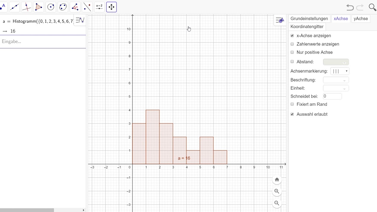 Histogramm erstellen mit GeoGebra (Beispiel) - YouTube