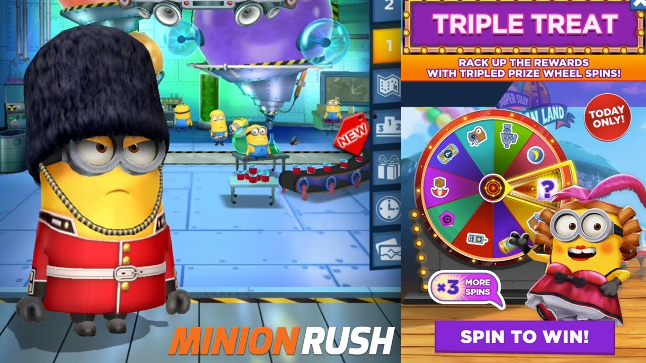 Minion Rush King's Guard & Prize Wheel reward | Inventing room gameplay ...