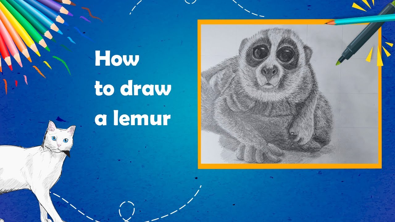 How to draw a lemur - YouTube
