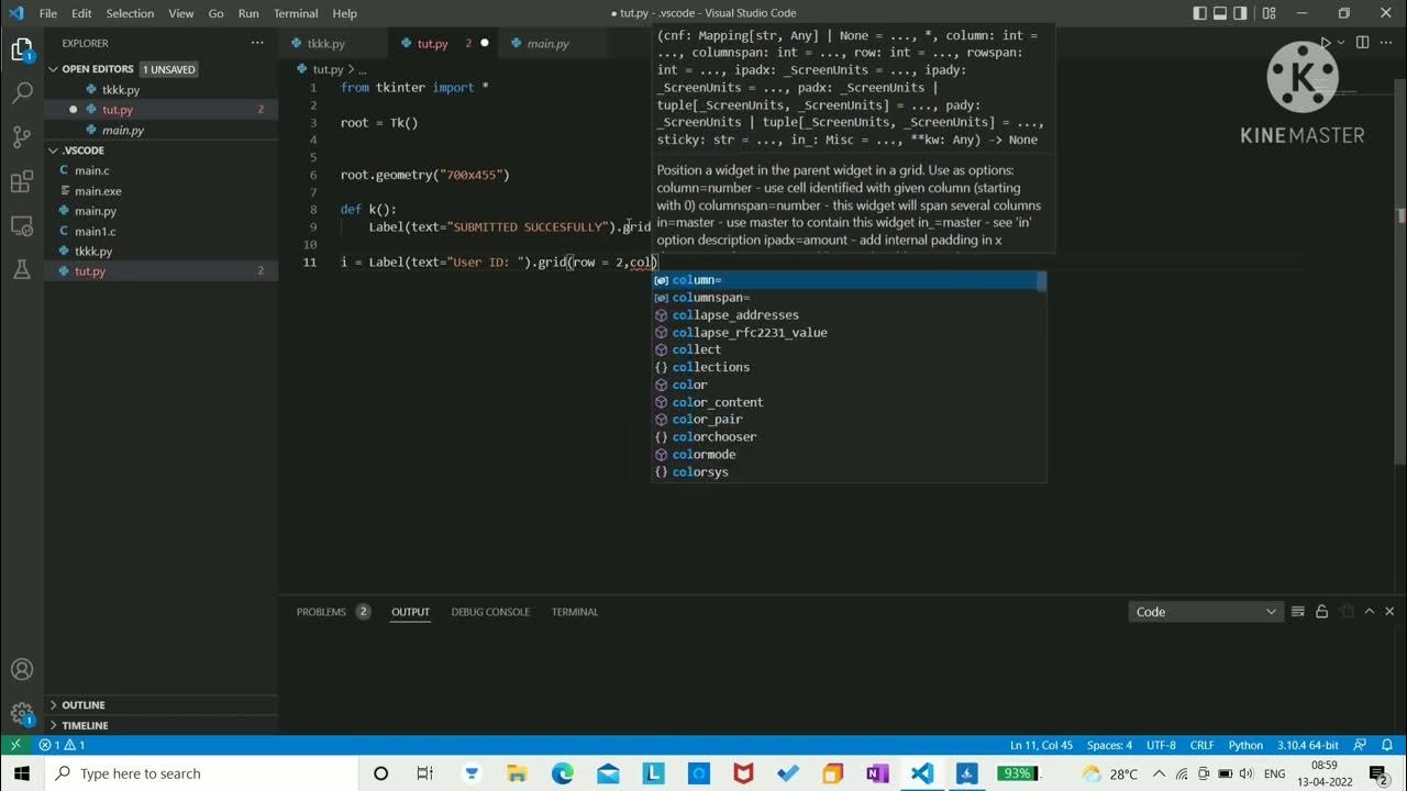 How to create a login page in Tkinter [PYTHON] [VS CODE} - YouTube