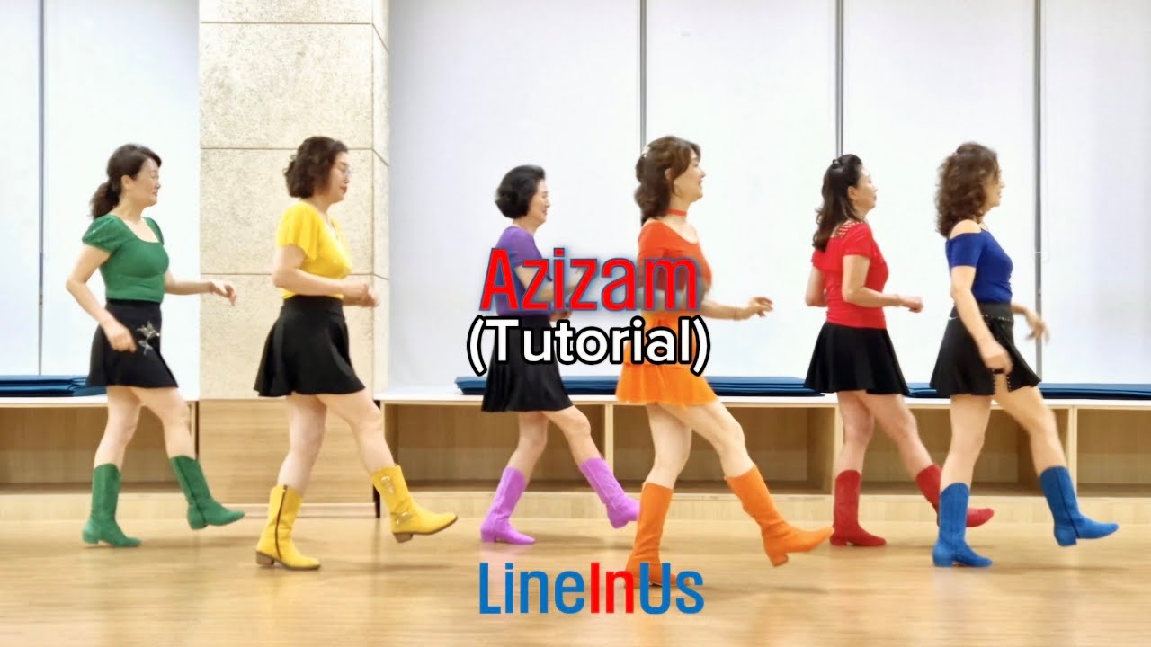 [초급] Azizam Line Dance (Tutorial) [Lineinus] - YouTube