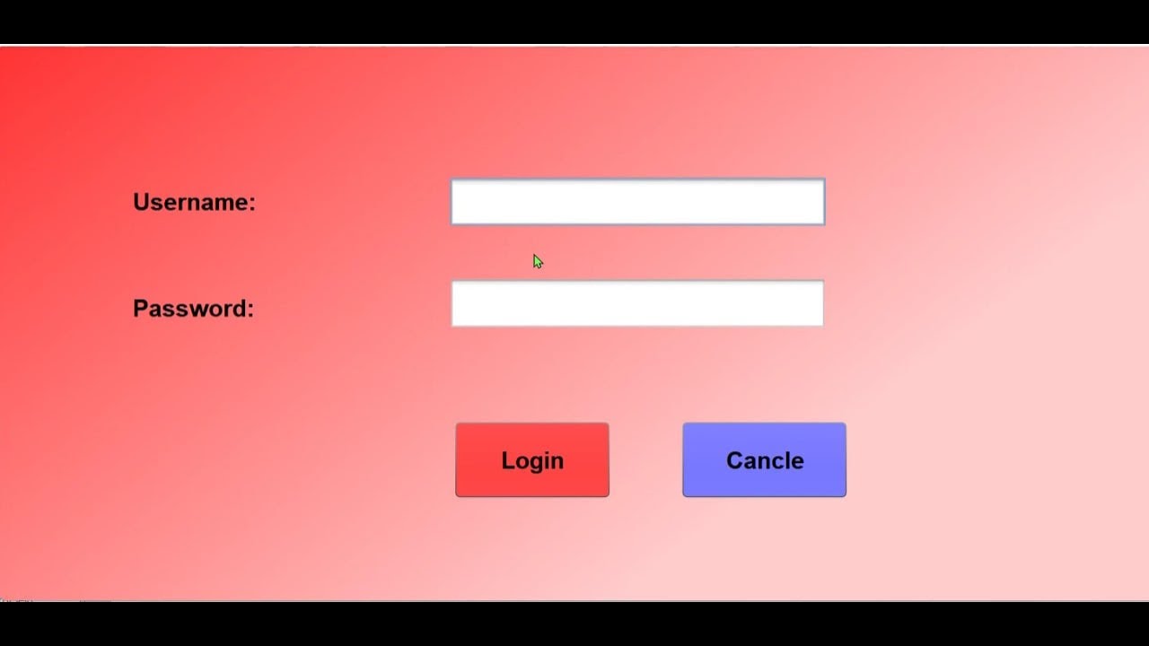 Java Gui Form Login With If And Else Statements Youtube 8363