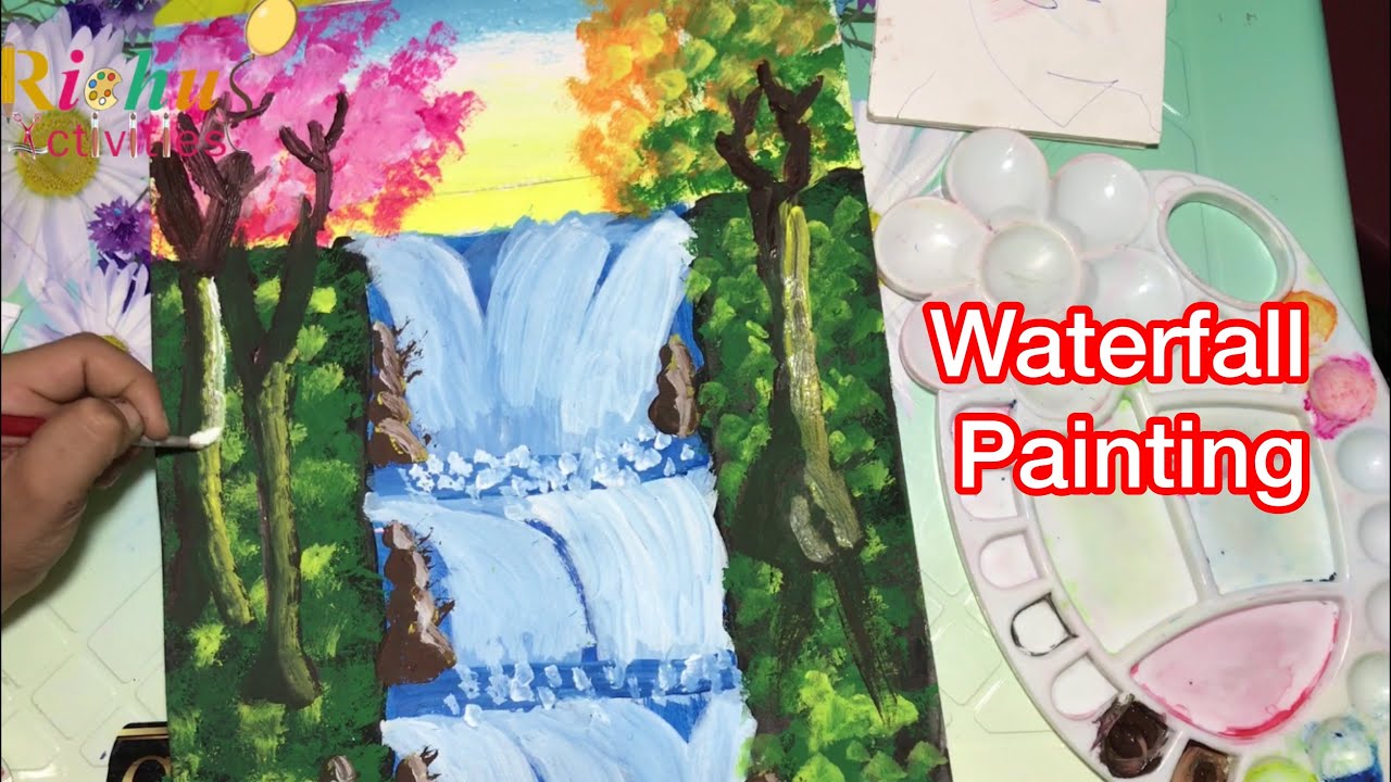 Easy Waterfall Painting For Beginners Richus Activities YouTube easy-waterfall-painting-for-beginners-richus-activities-youtube