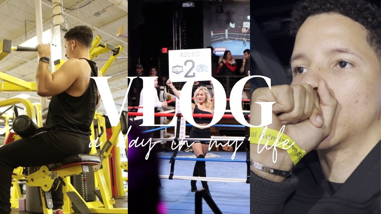 A day in the life. workout & boxing match. (vlog) - YouTube