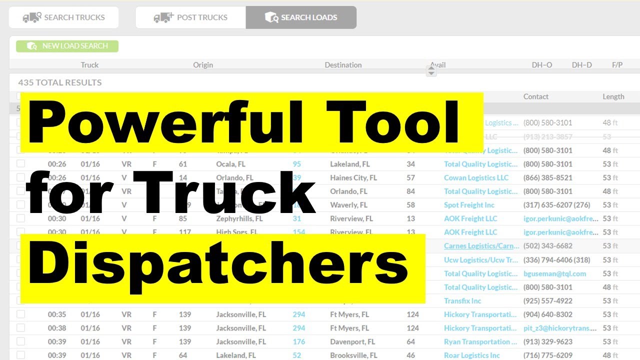Powerful Tool for Truck Dispatchers | Free Dispatch Business Tool - YouTube