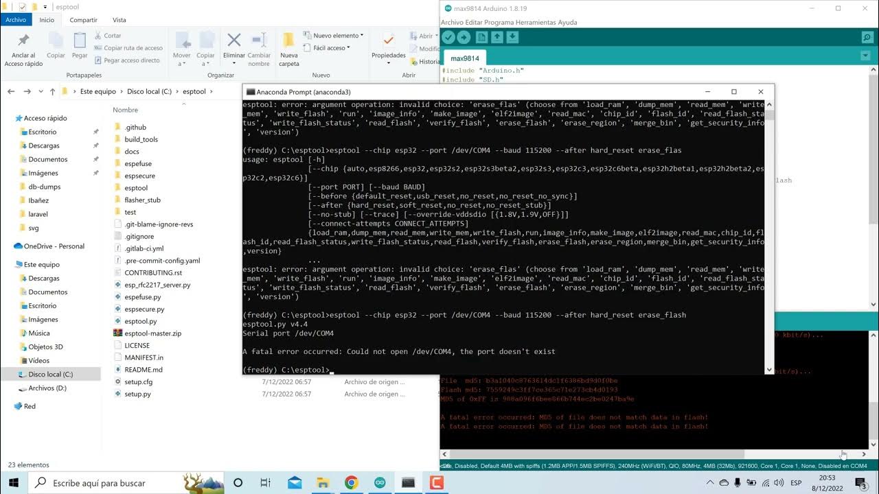 Esp32 Problem Md5 Of File Does Not Match Data In Flash Youtube