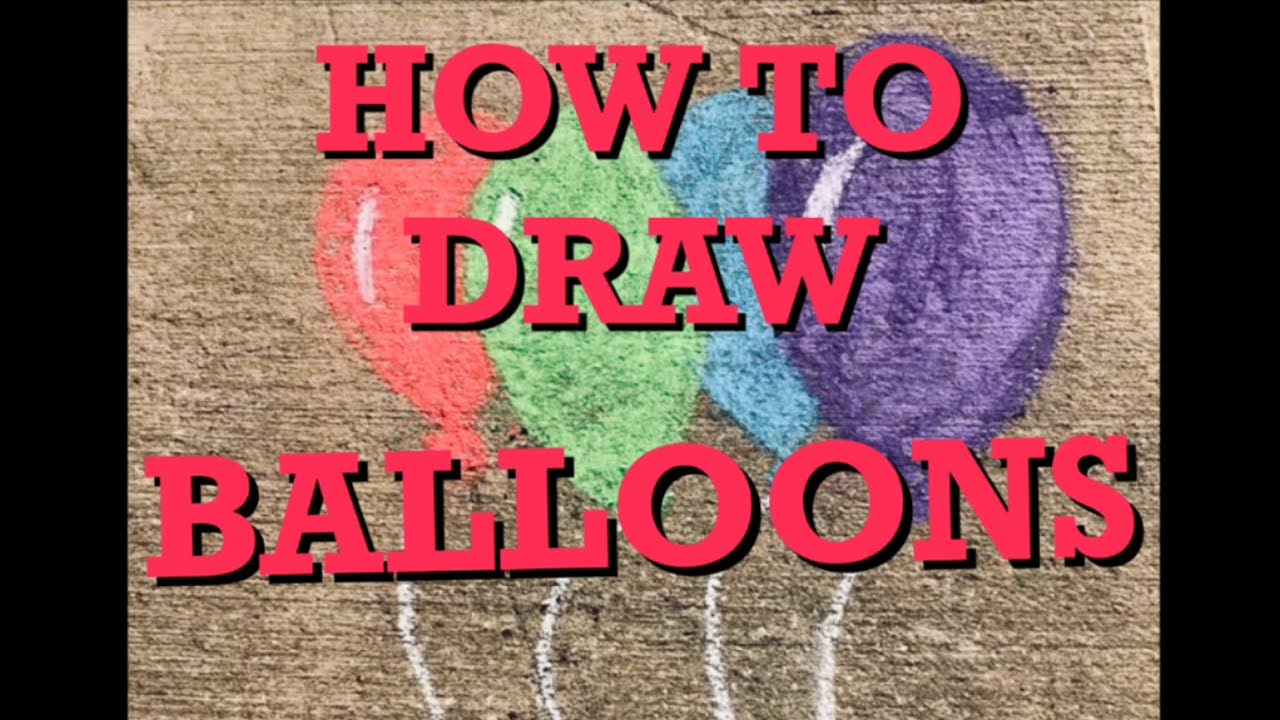 How to draw balloons using chalk for kids - Kids Street Art - YouTube