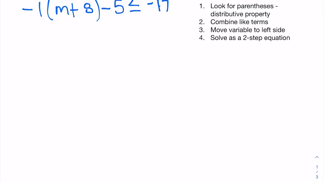 Solving Advanced Linear Inequalities - YouTube