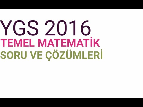 2016 YGS TEMEL MATEMATİK SORU VE ÇÖZÜMLERİ SORU (37-40)