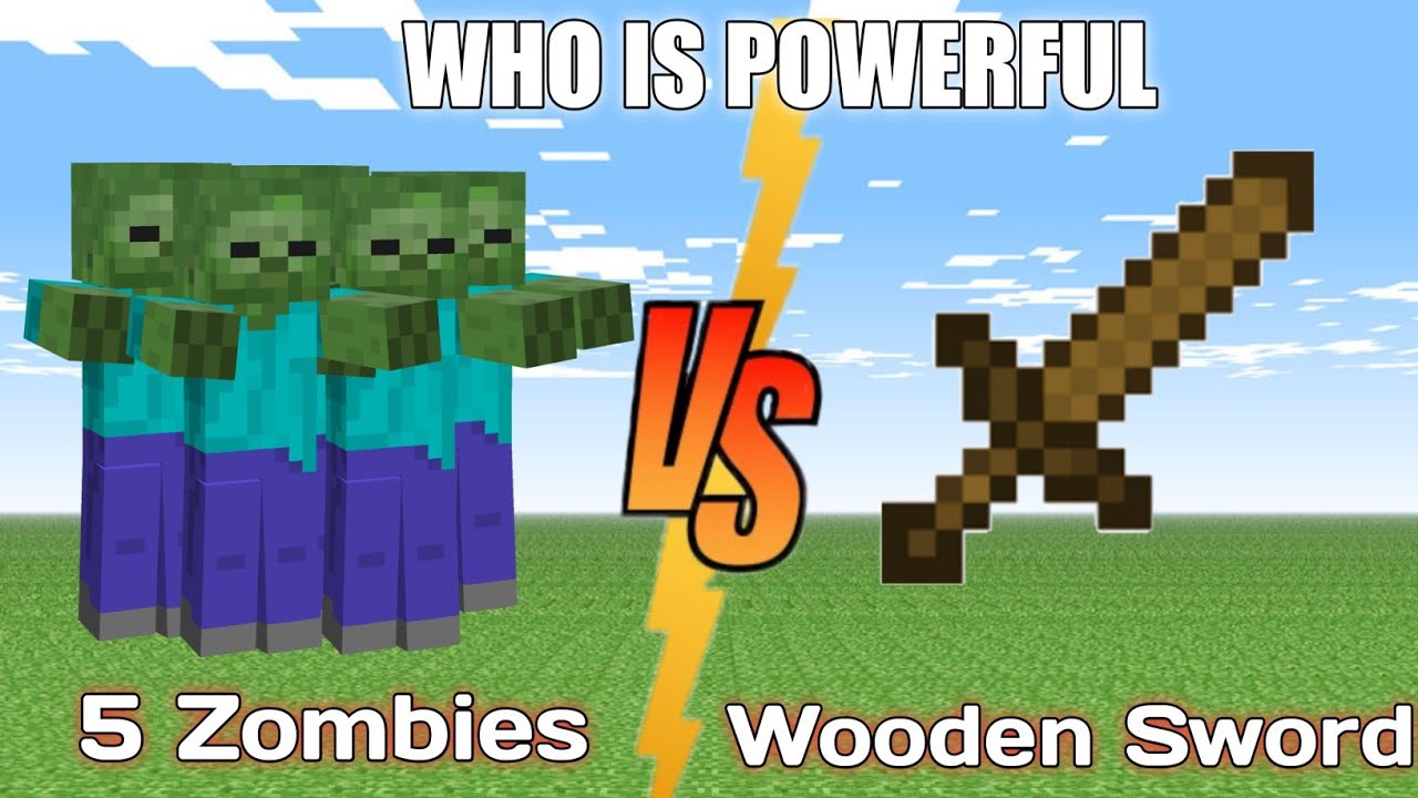 5 Zombies VS Wooden Sword | Minecraft Battle | Who Will Win That - YouTube