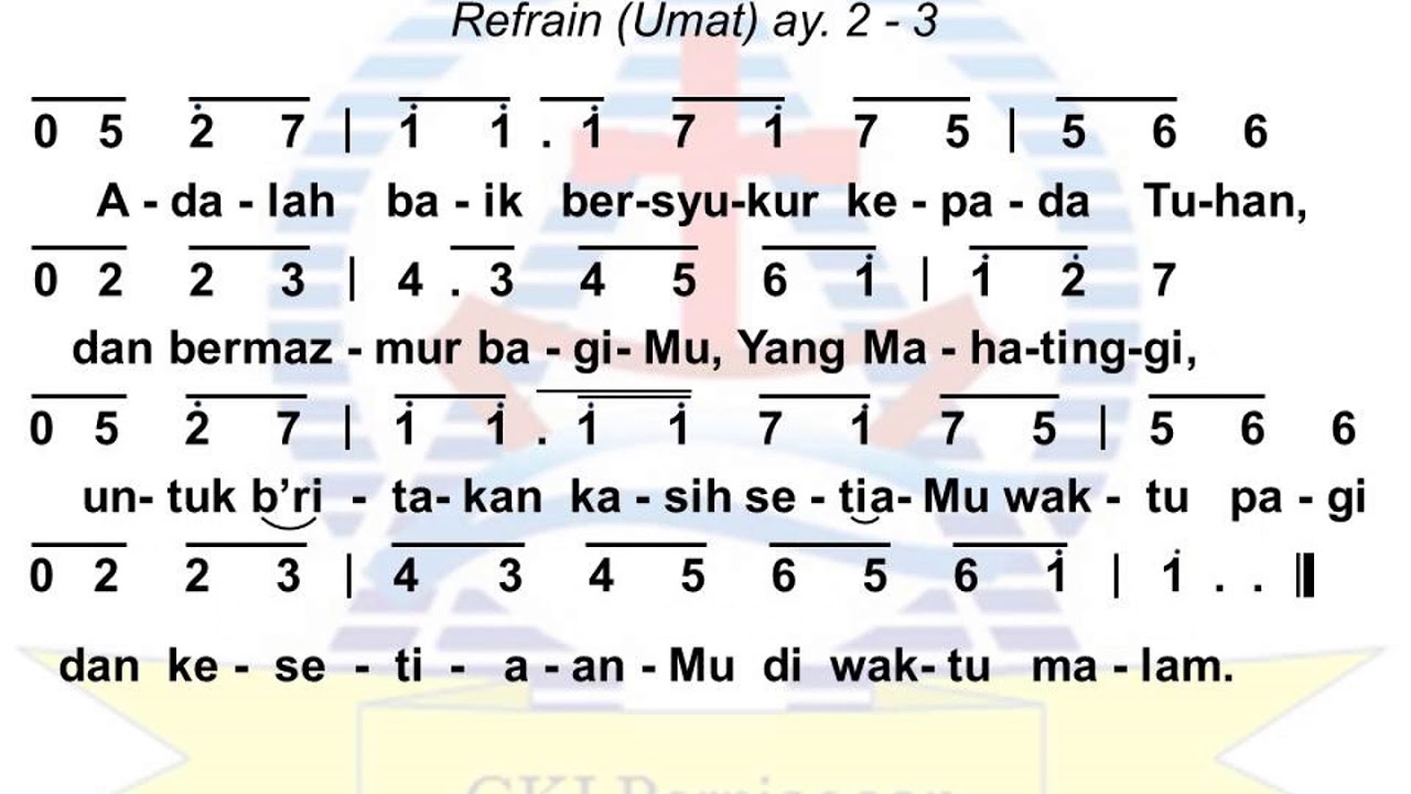 Mazmur 92 ; 2 5, 13 16 + lagu - YouTube