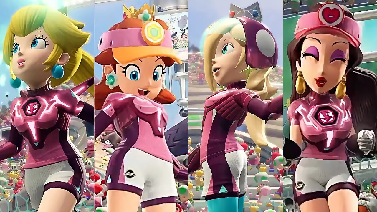 Mario Strikers Battle League Peach Daisy Rosalina and Pauline Gameplay ...