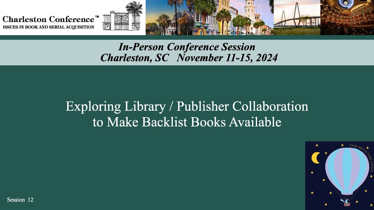 Exploring Library / Publisher Collaboration to Make Backlist Books ...