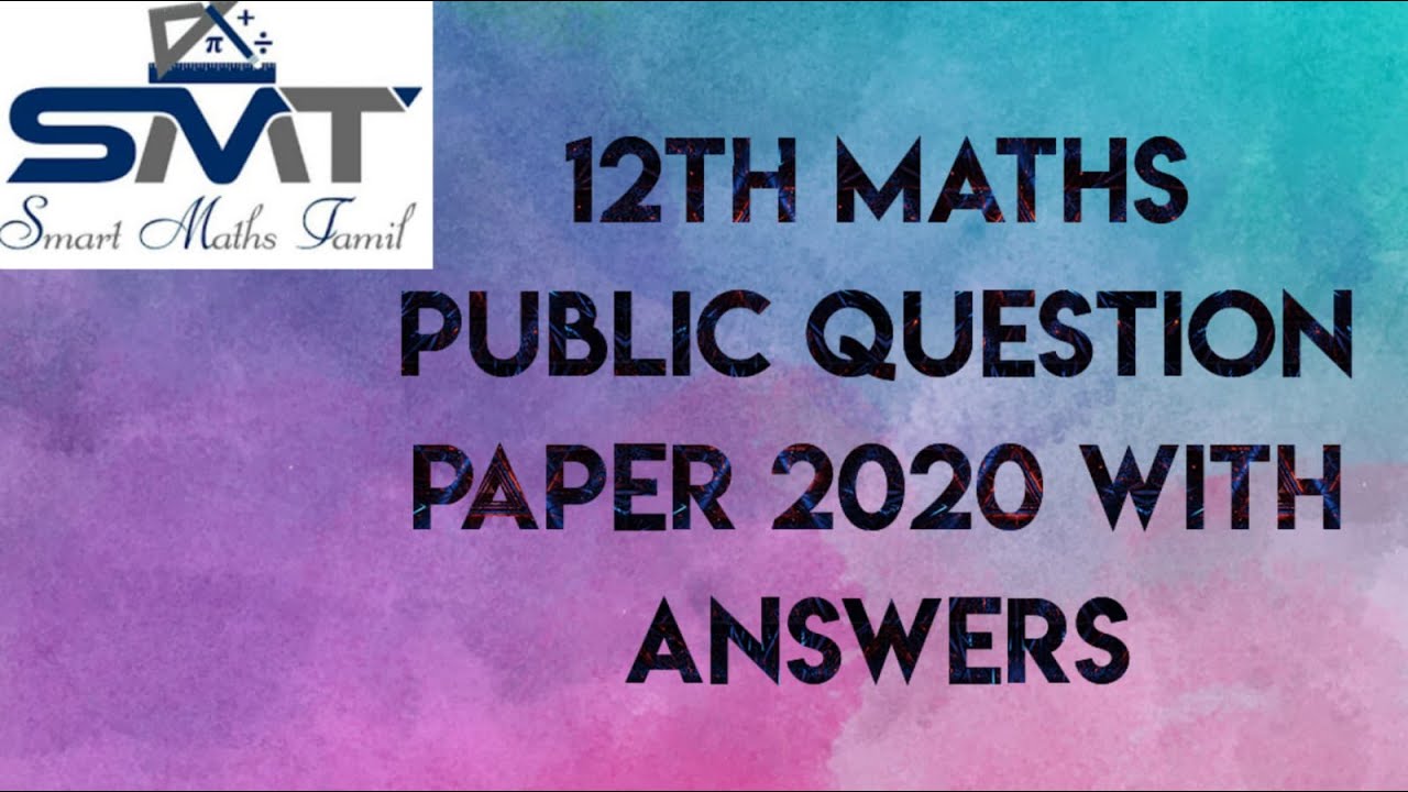 12th Public Question paper with answers for practice - YouTube