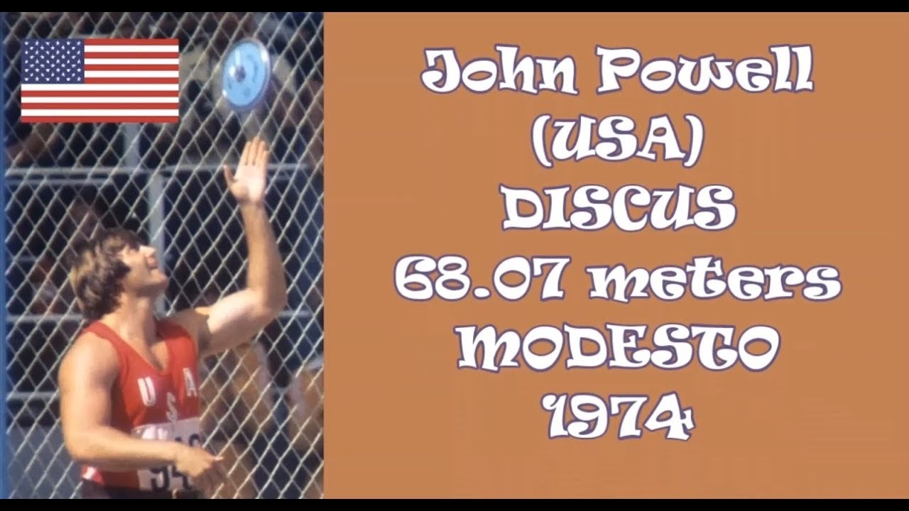 John Powell (USA) DISCUS 68.07 meters MODESTO 1974 (PB: 71.26 meters ...