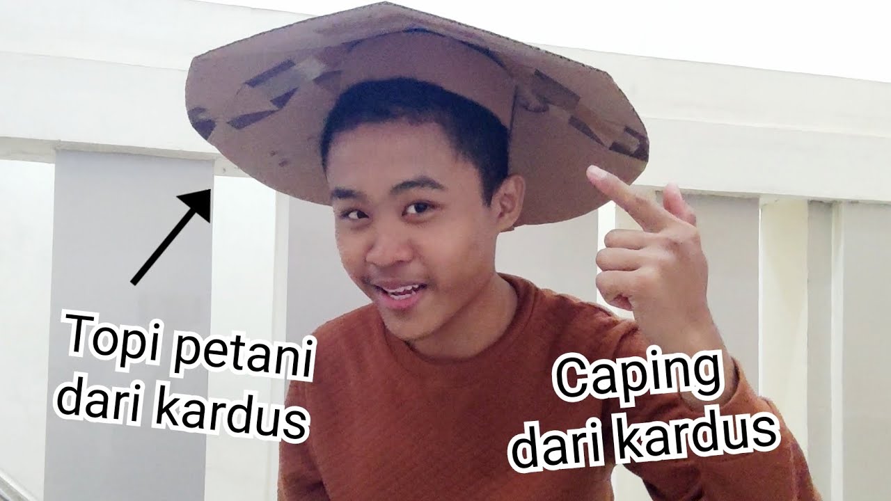 Membuat Caping atau Topi Petani dari Kardus | Caping dari Kardus - YouTube