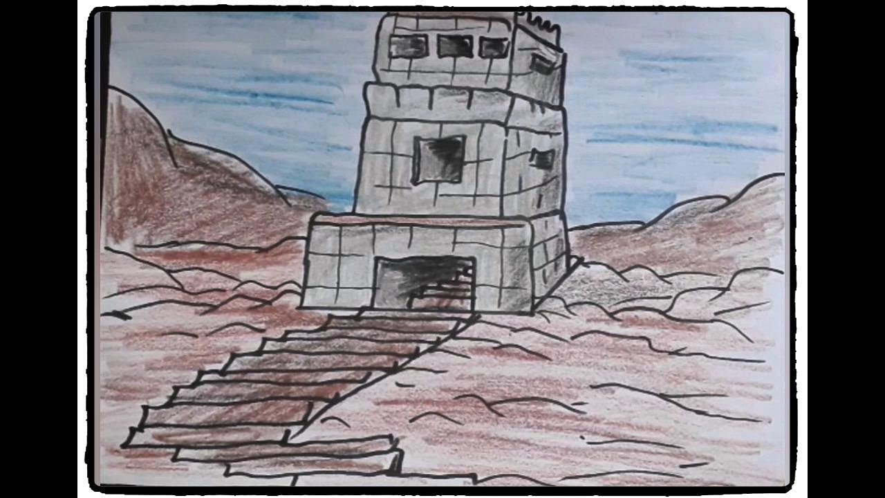 Desenhando um pequeno castelo/drawing a small castle - YouTube