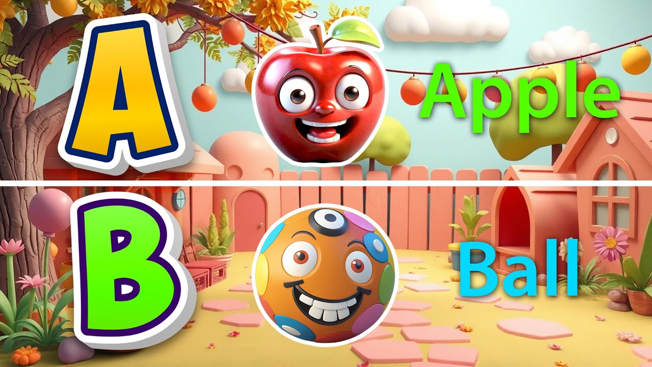 A is for Apple A B C | Fun ABC Alphabet Song for Kids | Learn A to Z ...