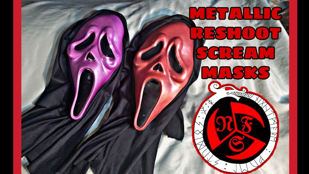 Metallic "Reshoot" Ghostface Scream masks - YouTube