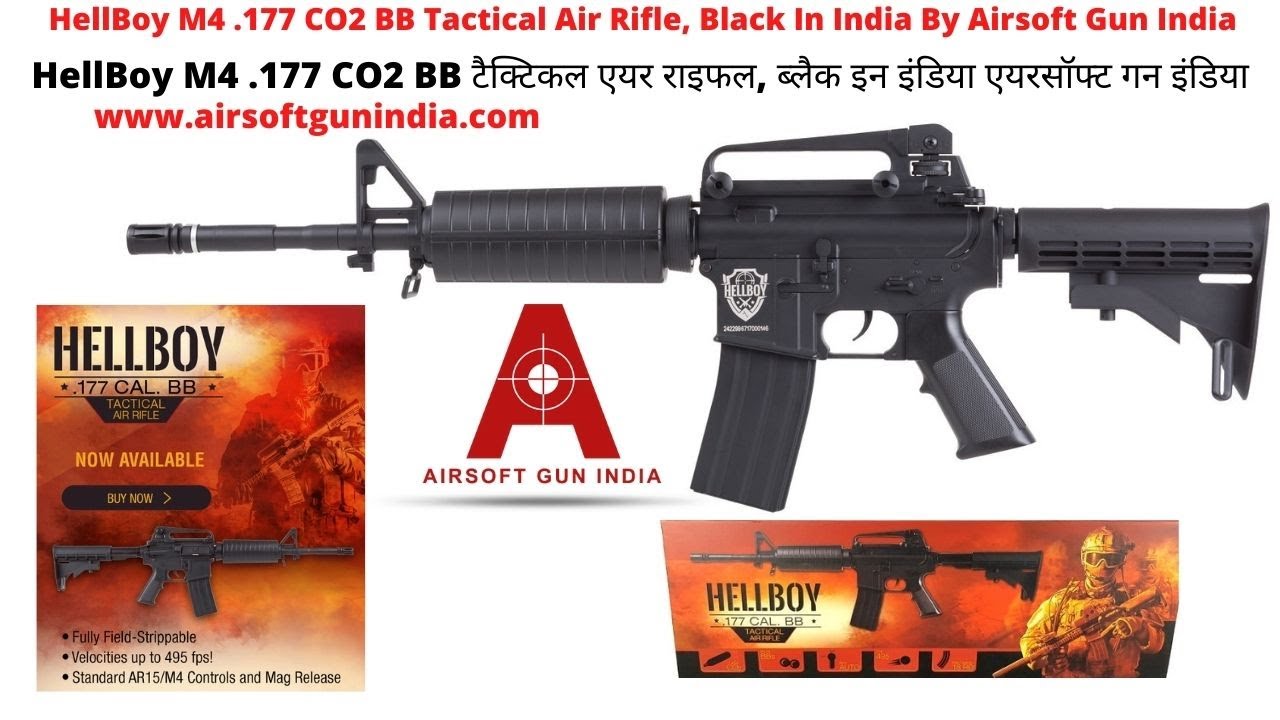HellBoy M4 .177 CO2 BB Tactical Air Rifle, Black In India By Airsoft ...