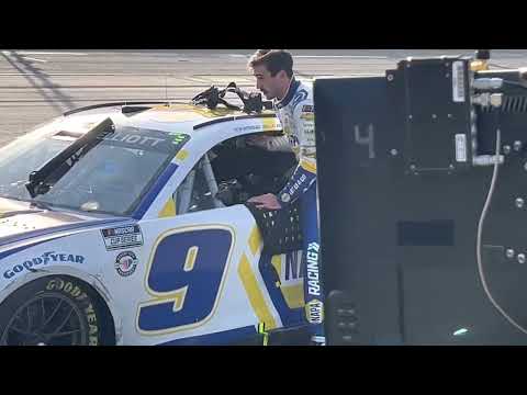 Chase Elliott climbs from car After First race back from Injury - YouTube