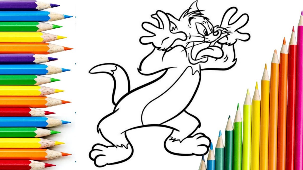Tom drawing easy,Tom drawing colour,Drawing tom and jerry, - YouTube