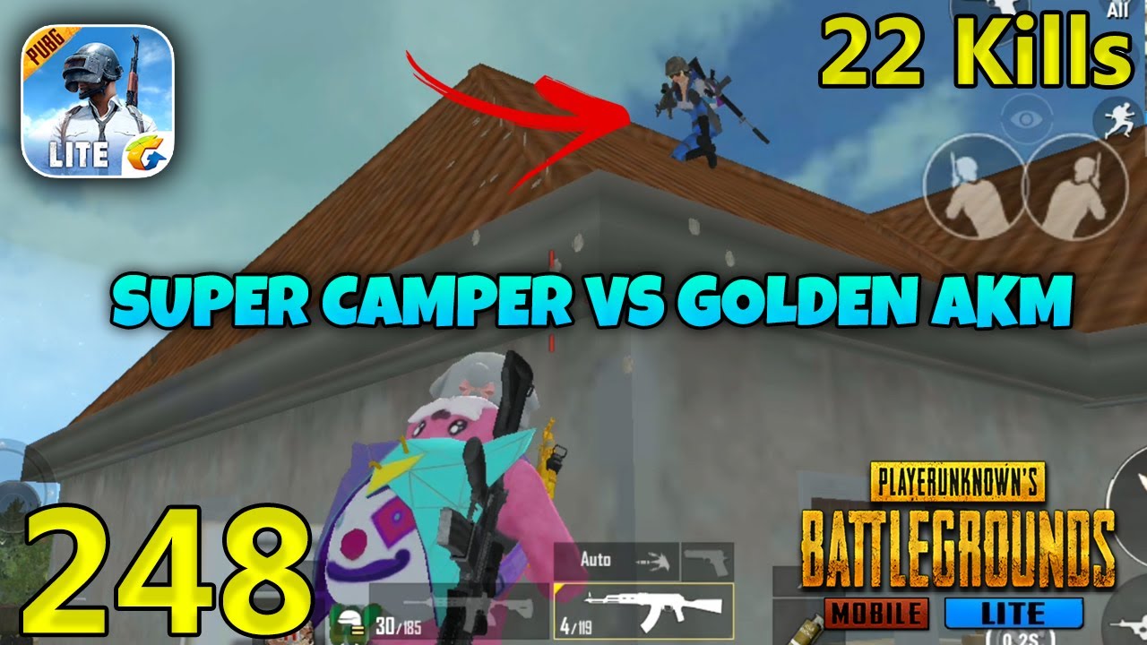 Super Camper Vs Golden AKM | PUBG Mobile Lite - YouTube