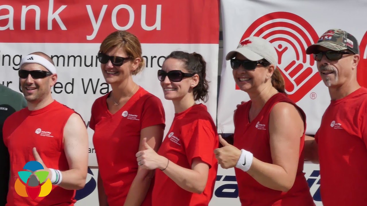 2018 United Way Bus Pull for the community - YouTube