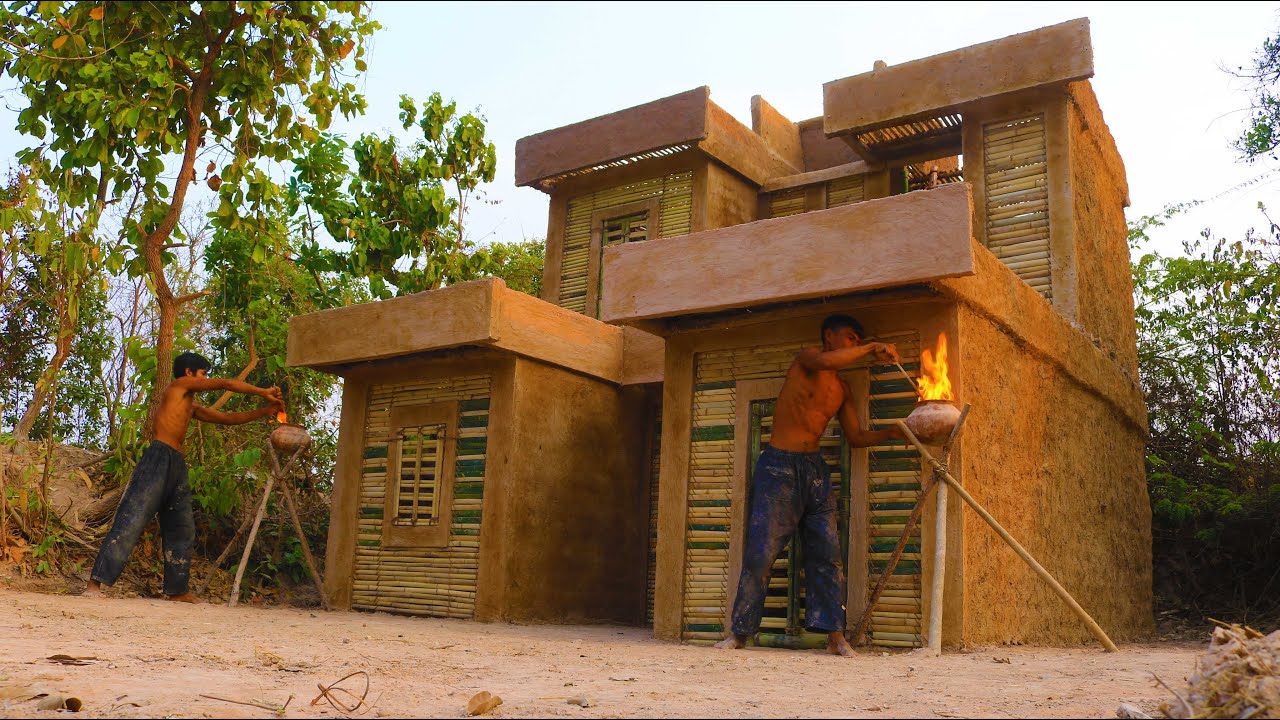 Build Two mud Villa house adjoining And two story Traditional - YouTube