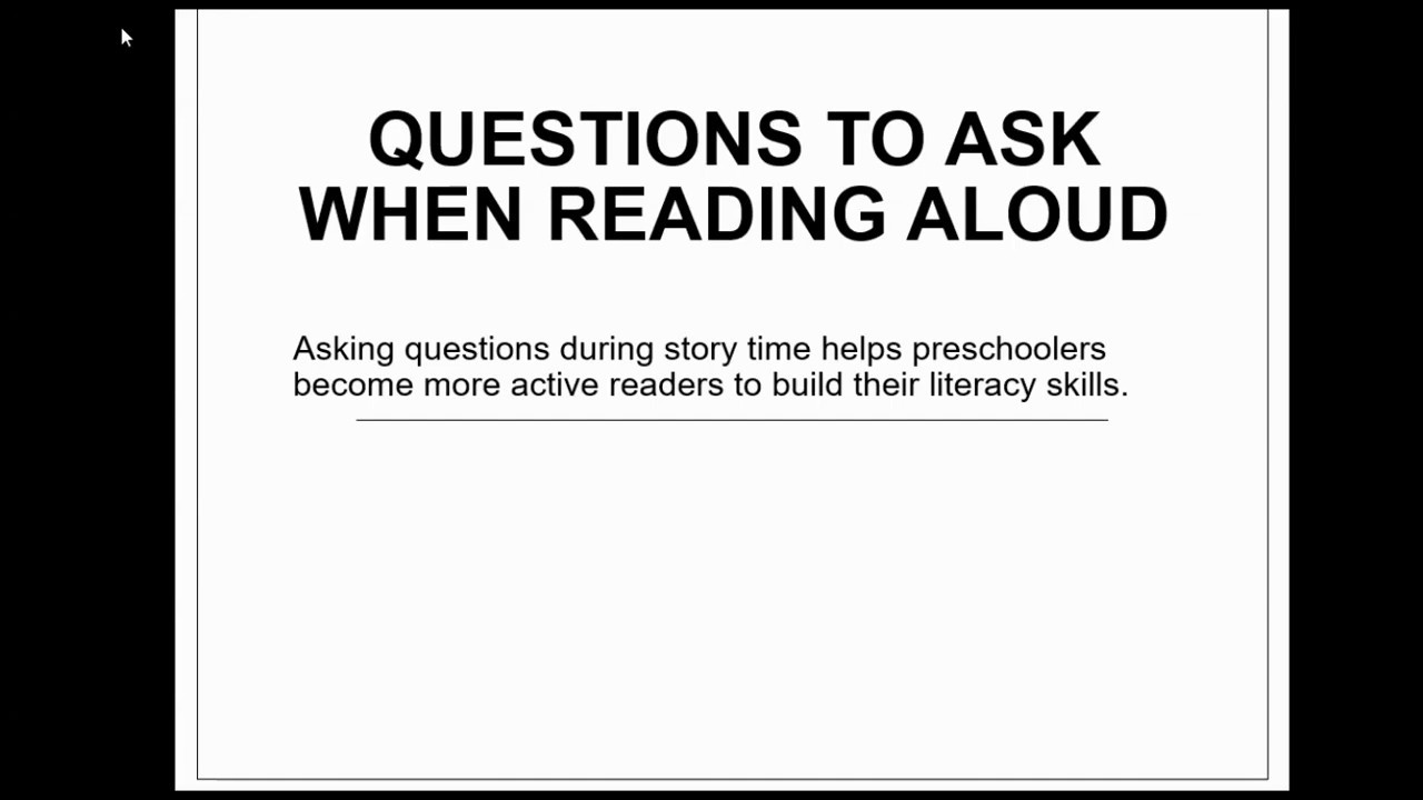 Questions to ask when reading aloud. - YouTube
