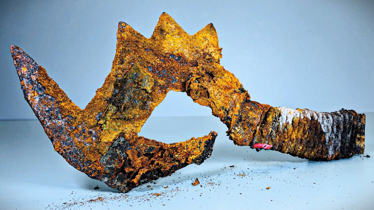 Very Rusty Antique AXE Knife Restoration - Rare Knife Restoration - YouTube