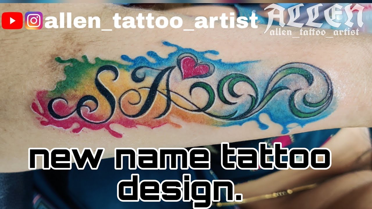 initial latter (S and A) of two name. coloured tattoo. @allen_tattoo ...