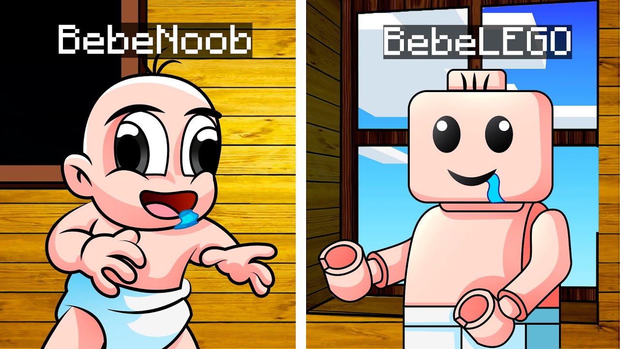 BEBE NOOB JUEGA MINECRAFT PERO ES DE LEGO 😱 EL MUNDO DE BEBE NOOB ES ...