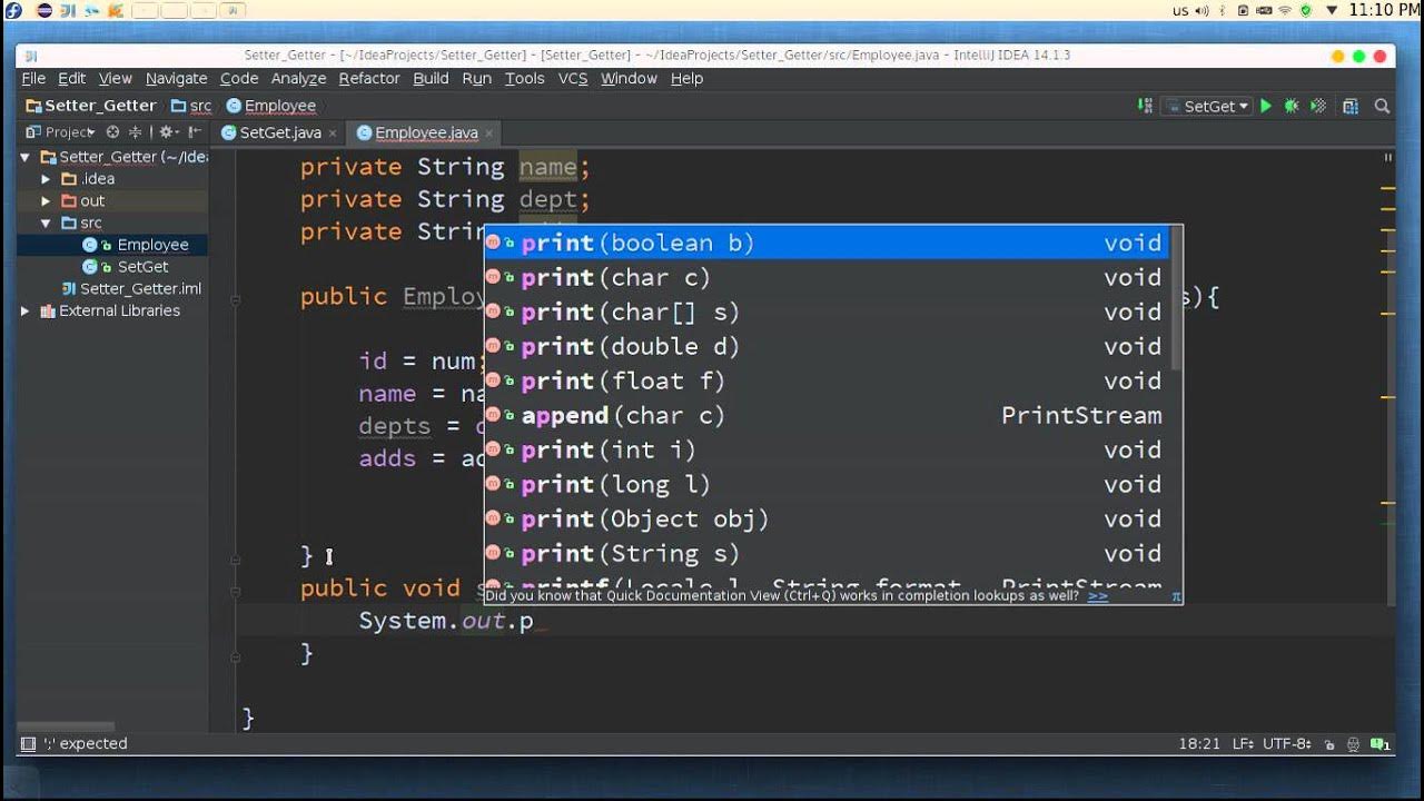 104 Java Set Get methods دالة الوضع ودالة الحصول في جافا - YouTube