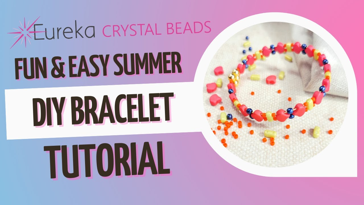 🍉Easy Summer DIY 🍈 Fruity Colors Memory Wire Bracelet Tutorial w/ 2 Hole Ginkgo & Brick Beads! 🥭 ...