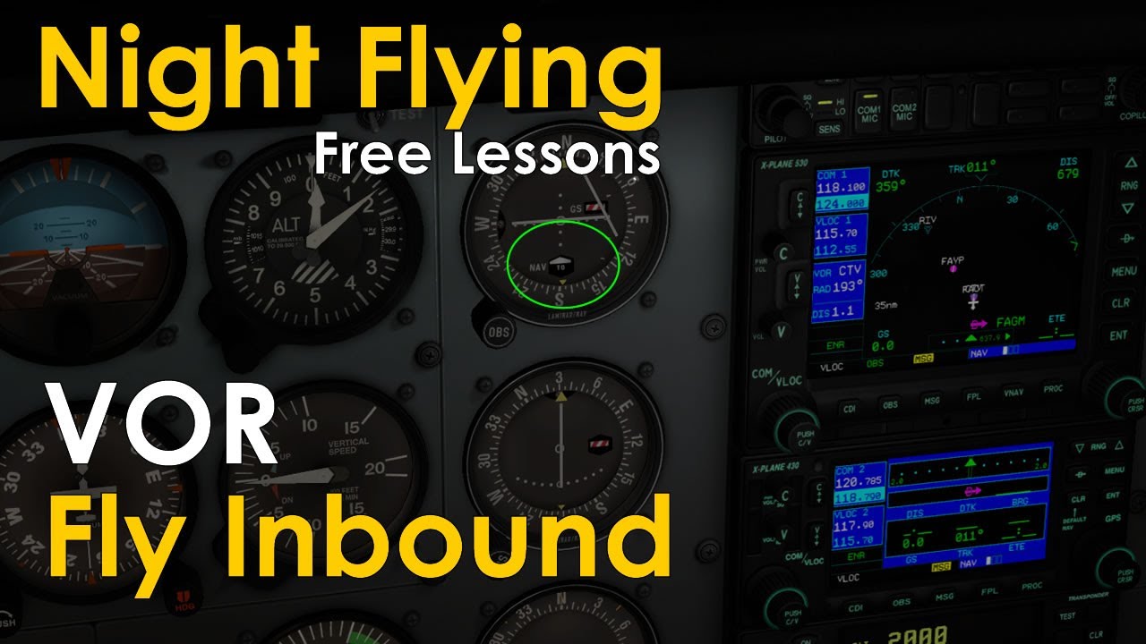 How to Intercept a VOR Inbound Radial - Night Flying Lesson - YouTube