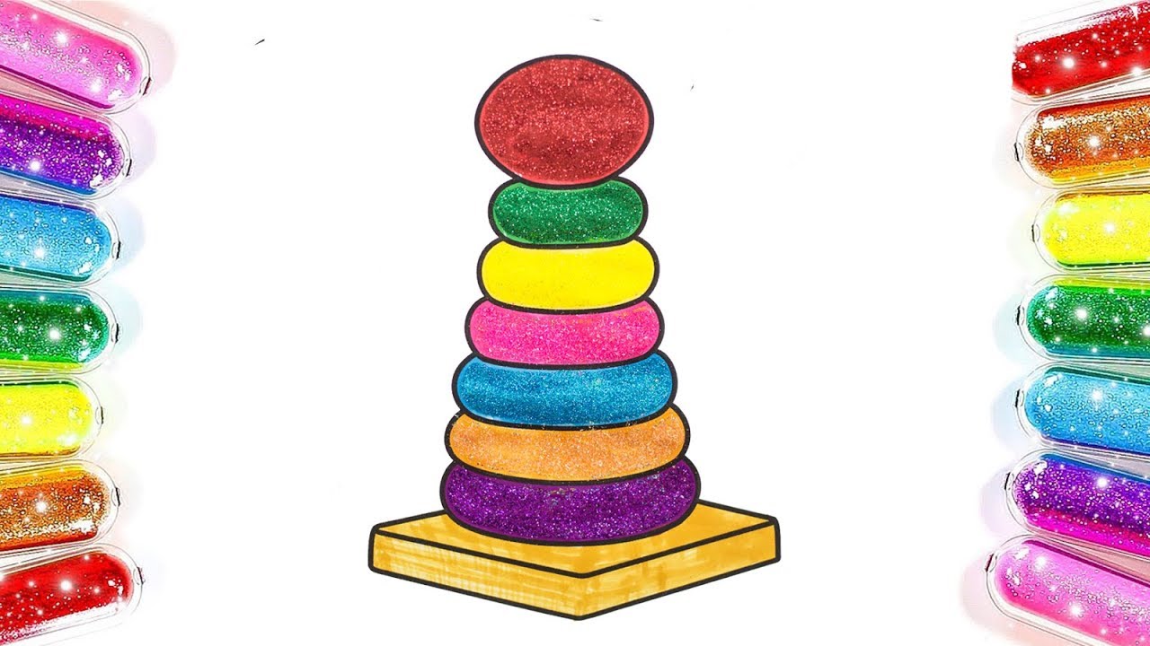 Glitters Toy Stacking Rings Coloring & Drawing|Coloring pages for Kids ...
