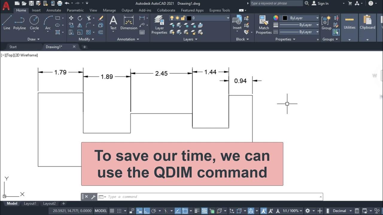 Save time in AutoCAD by using Quick Dimensions - YouTube