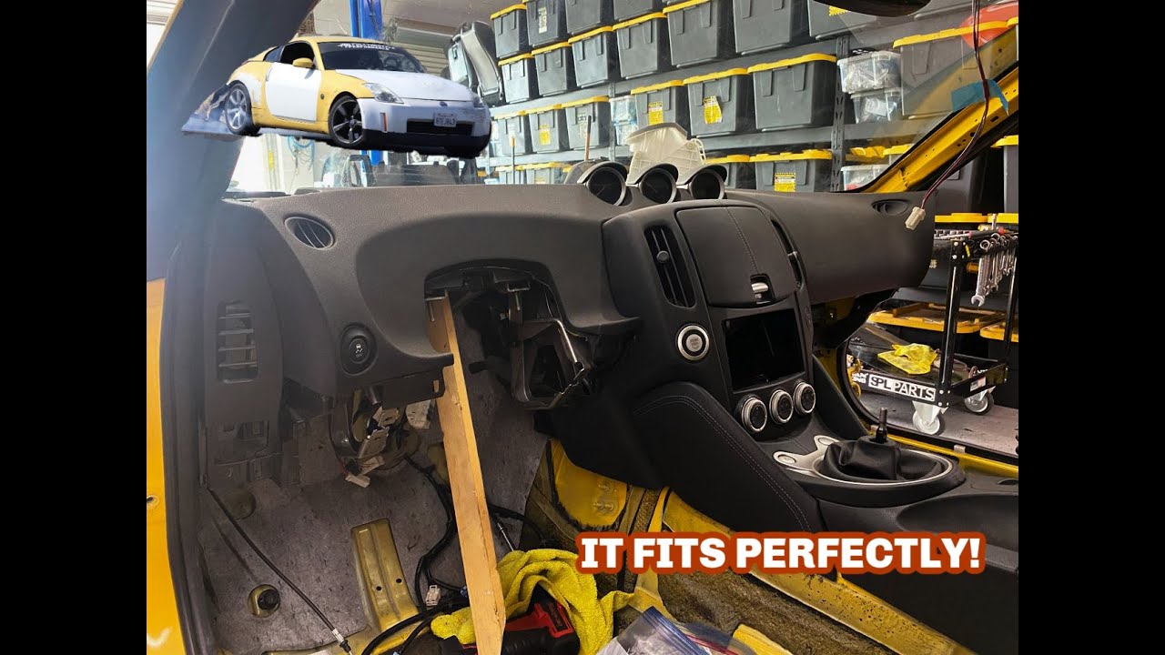 370Z Interior into 350Z - VHR in DE Chassis EP4 Dash Board & Custom Fab ...