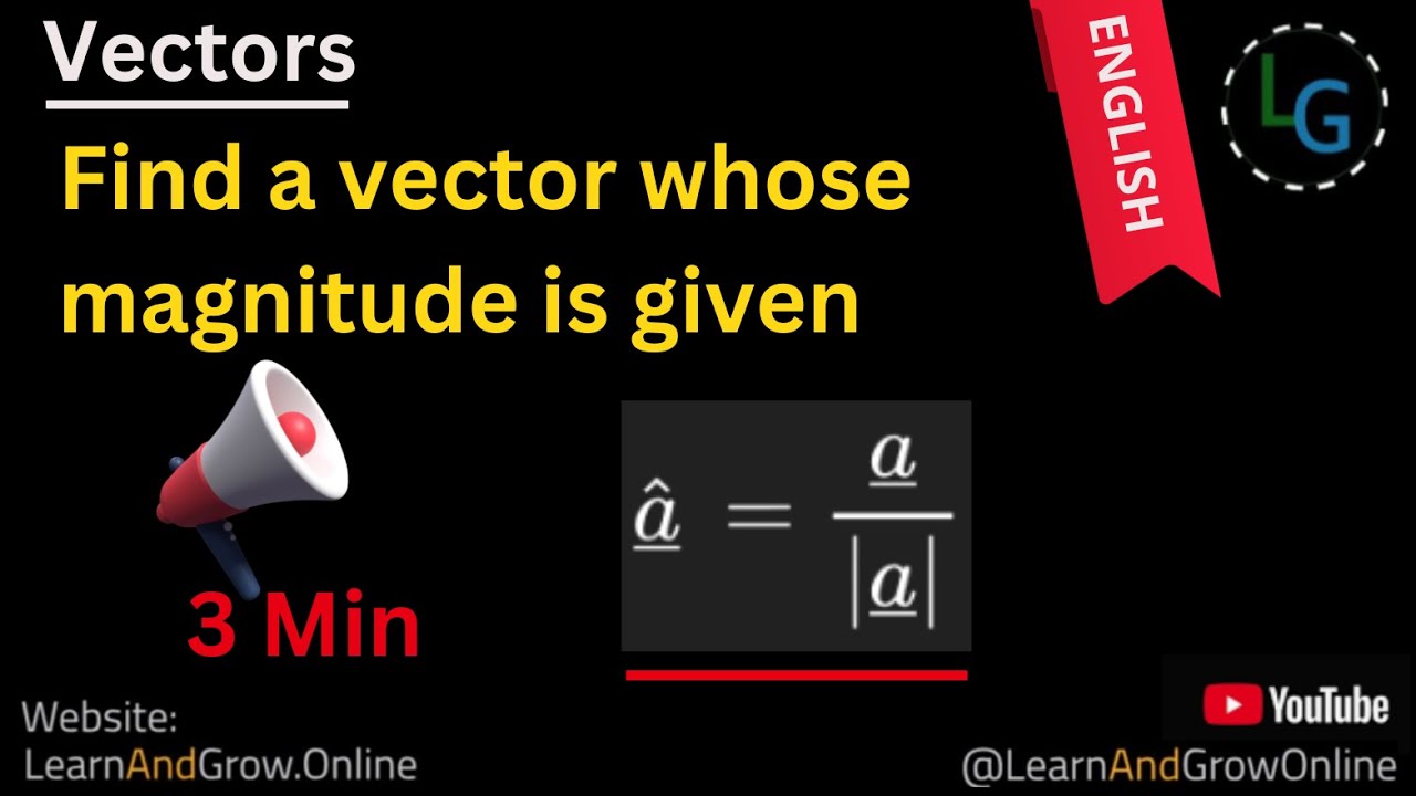How to Find a Vector When Magnitude is Given | Class 11 & 12 Math ...