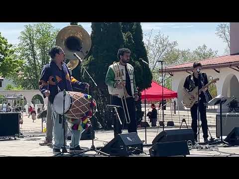 Guitar solo during afternoon set by Brooklyn's Red Baraat at Montclair State University