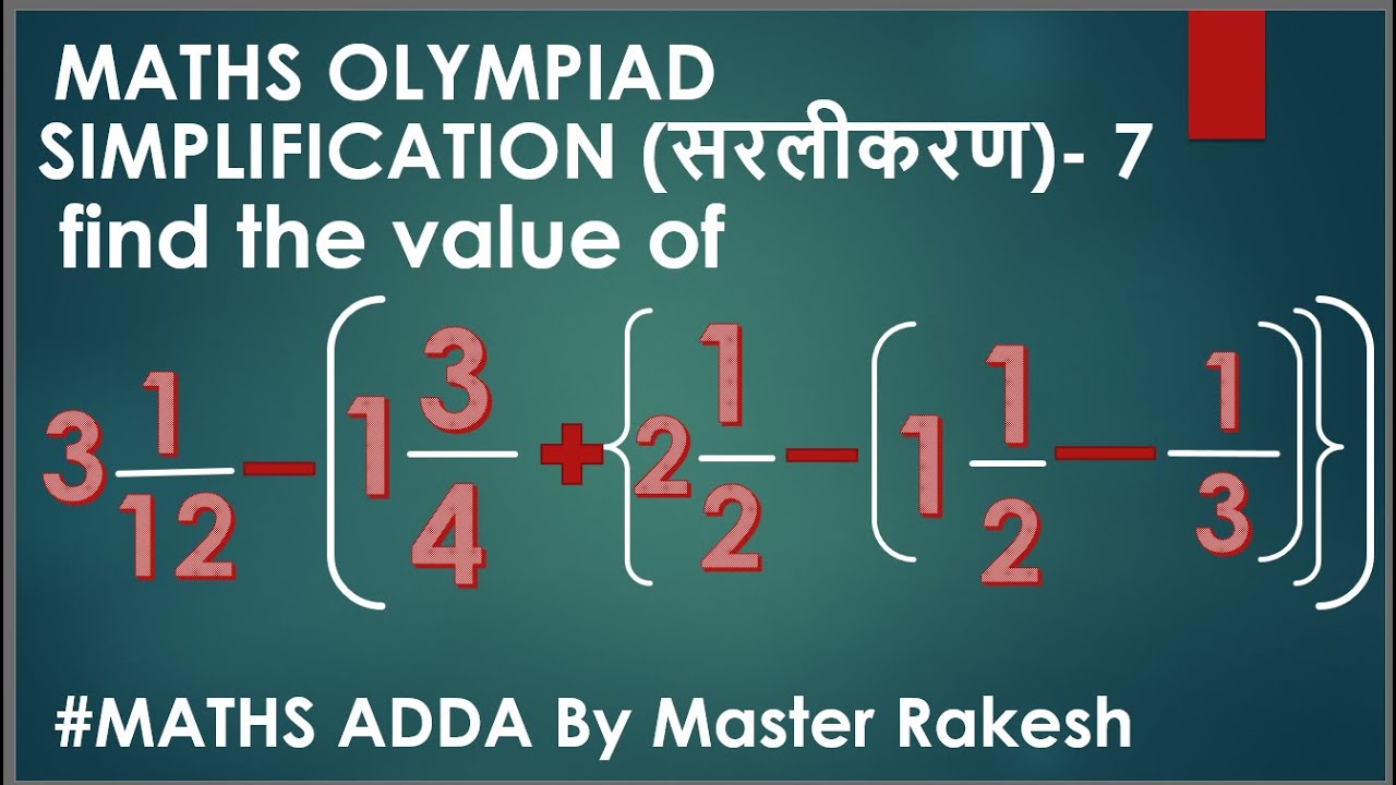 “Simplifying Complex Math Expressions | #MathsAdda by Master Rakesh ...