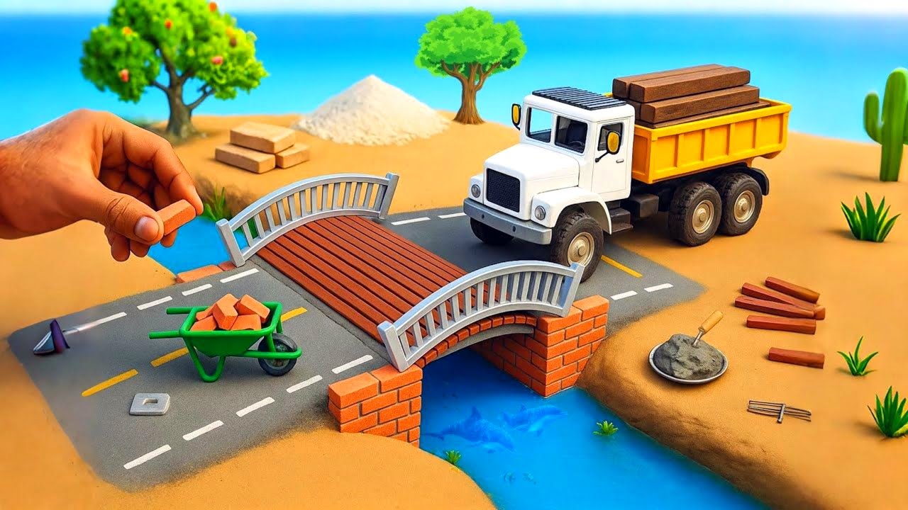 DIY Mini Bridge | Build a Concrete Mixer , Bridge Construction Science ...
