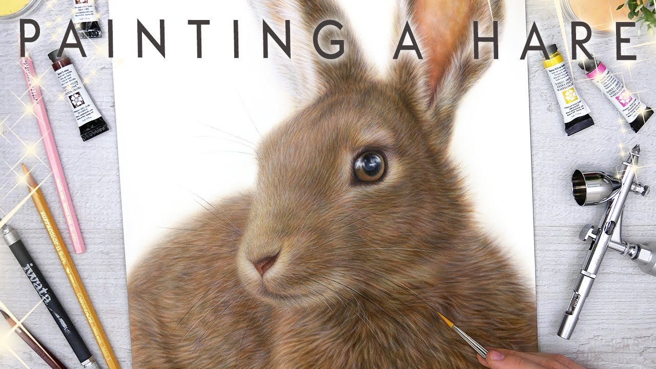 Painting a Hare using Airbrush, Pan Pastels & Pencils on Ampersand ...