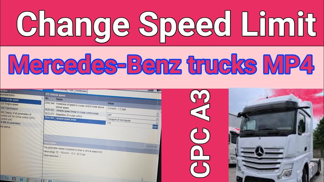 Change speed limit in Mercedes-Benz trucks MP4 Xentry DAS - YouTube