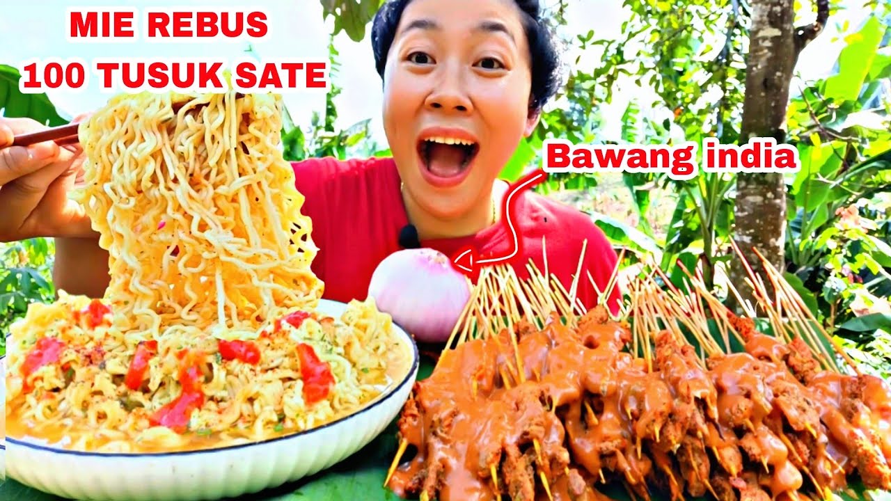 SATE 100 TUSUK,MIE REBUS , LALAP BAWANG INDIA 🤤. KENYANG SEHARIAN 😂 ...